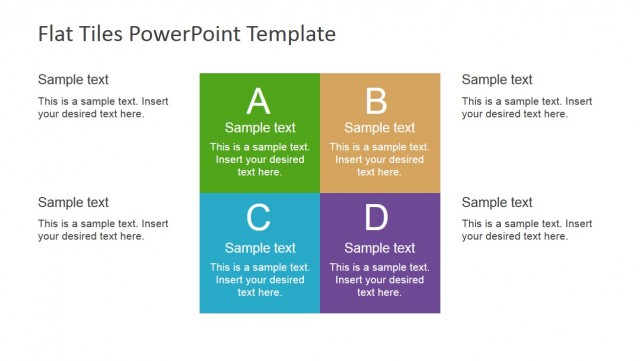 Four Quadrants Multi-coloured Tiles for PowerPoint - SlideModel
