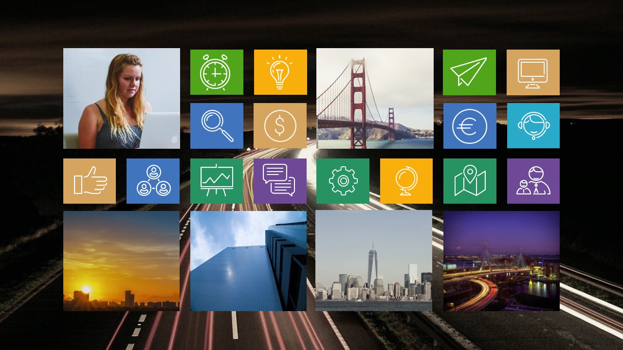 Flat Tiles PowerPoint Template - SlideModel