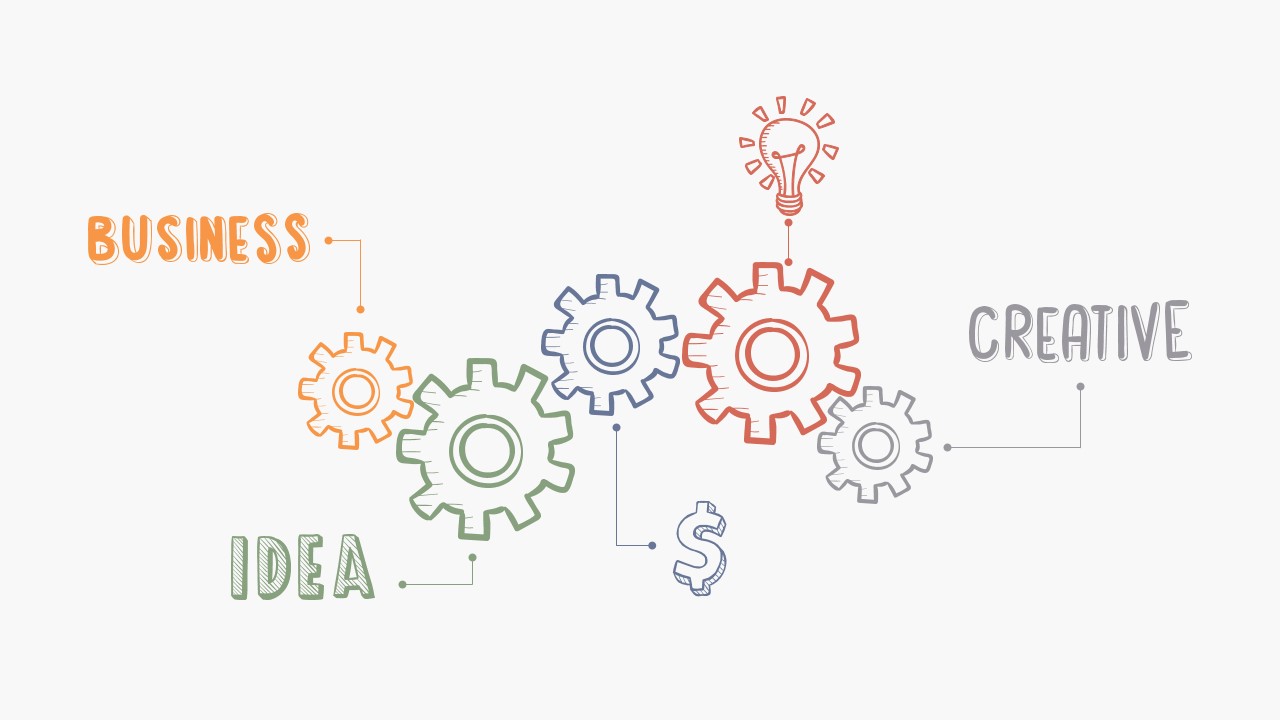 Light Business Idea Process Slides for PowerPoint - SlideModel