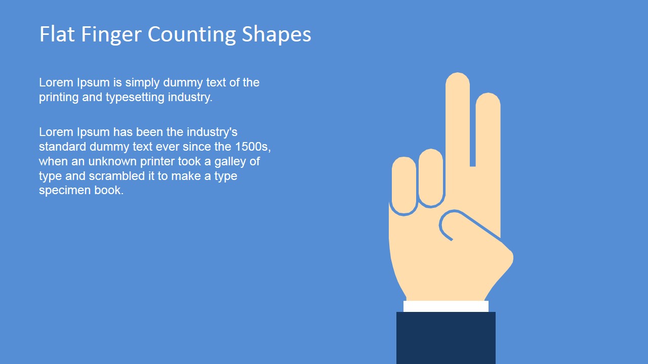 Flat Finger Counting Shapes for PowerPoint - SlideModel