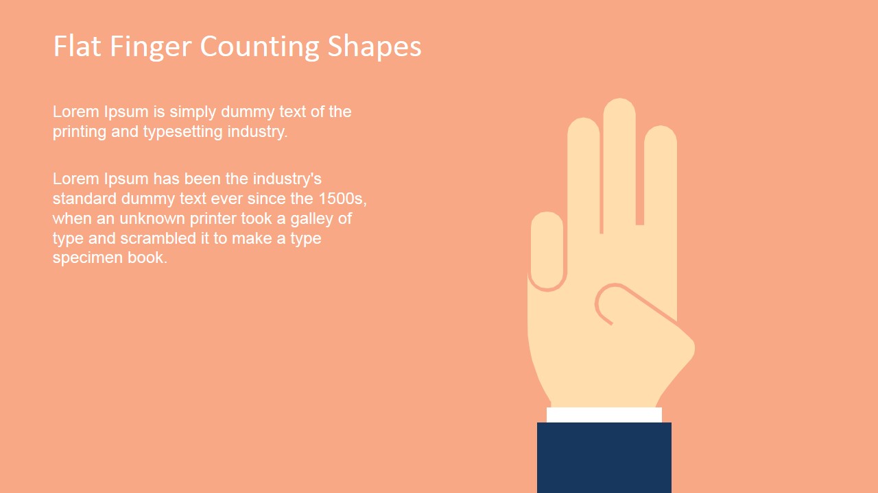 Flat Finger Counting Shapes for PowerPoint - SlideModel