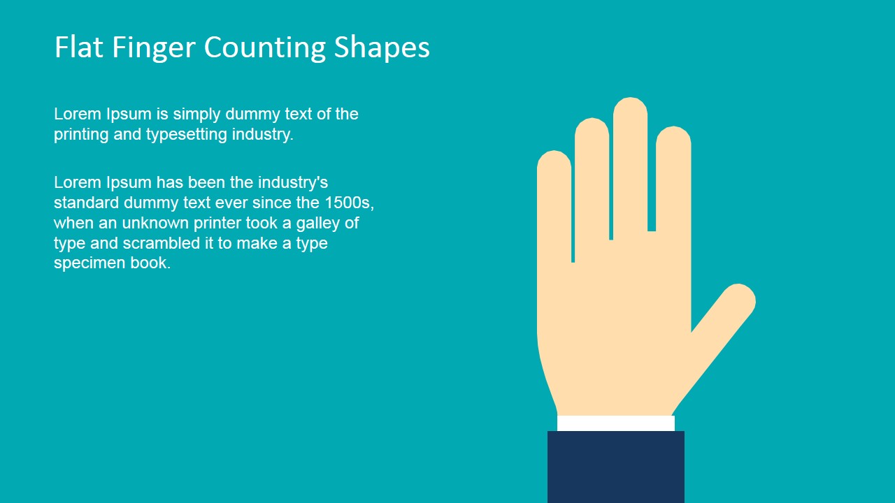 Flat Finger Counting Shapes for PowerPoint - SlideModel