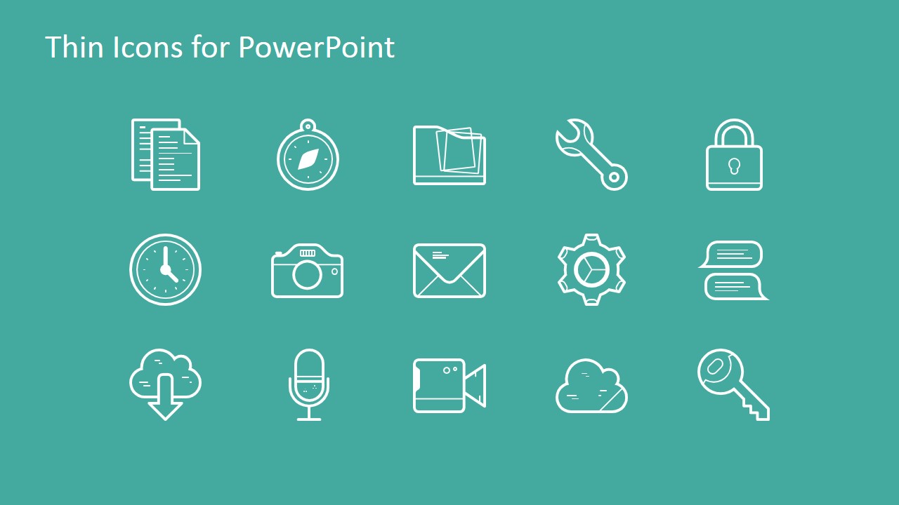 Thin Icons for PowerPoint - SlideModel