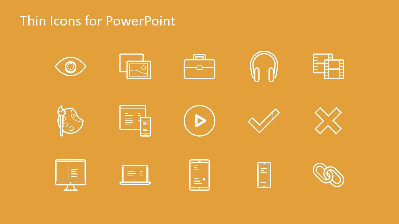 Thin Icons for PowerPoint - SlideModel