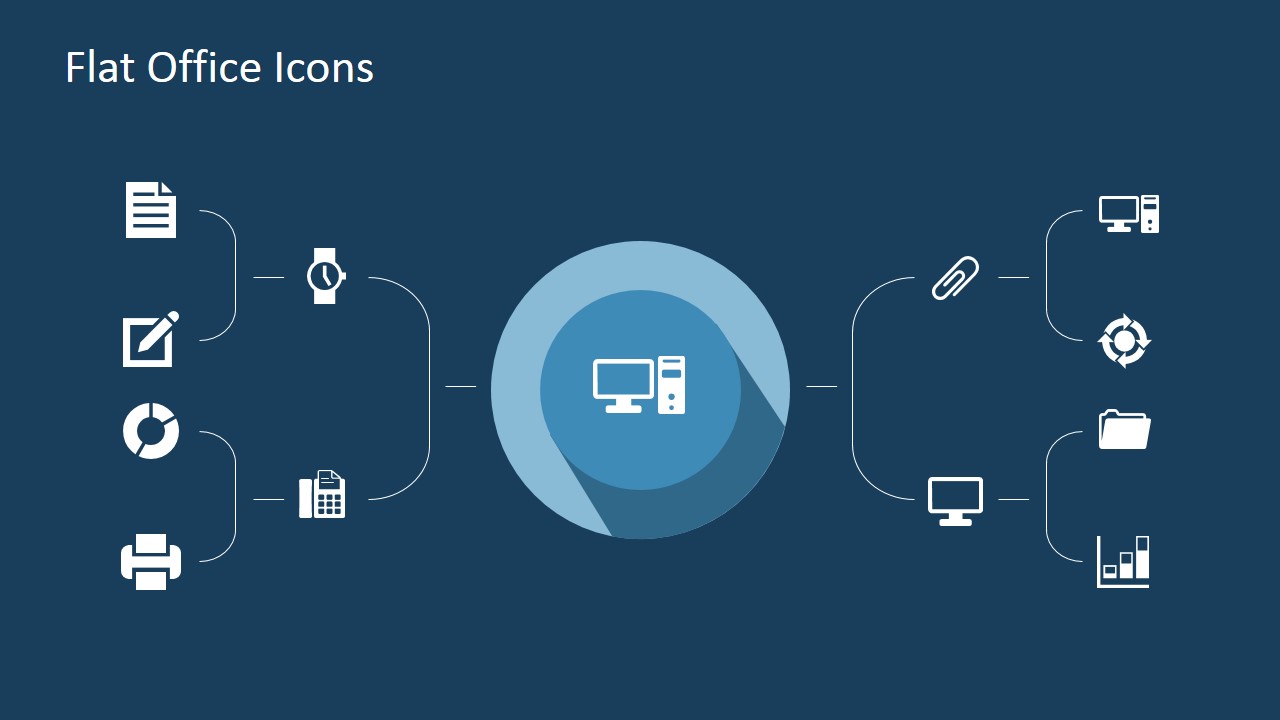 Flat Office PowerPoint Icons - SlideModel