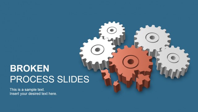 Five Gear 3D Design and Title in Blue Background - SlideModel