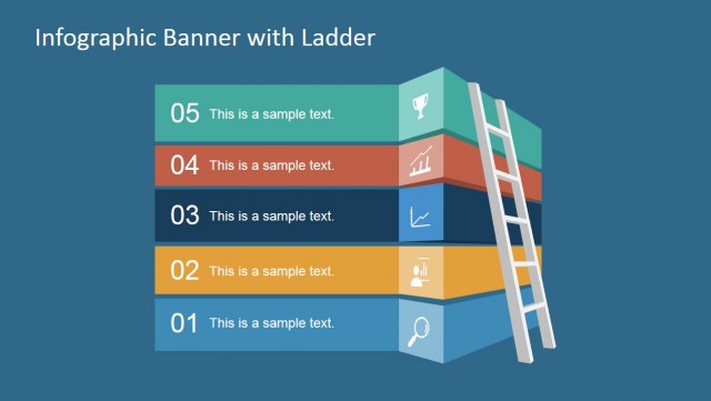 Step Ladder Diagram Slide with Infographic for PowerPoint - SlideModel