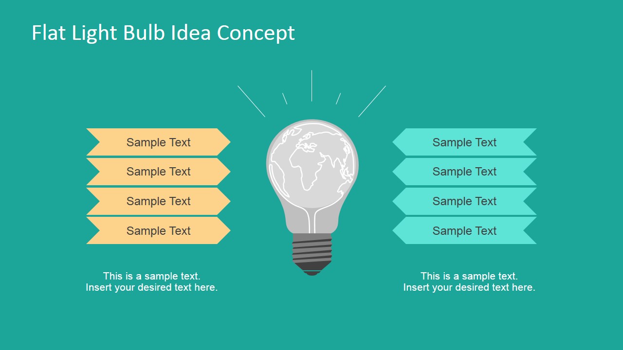 Flat Light Bulb Idea Concept for PowerPoint - SlideModel