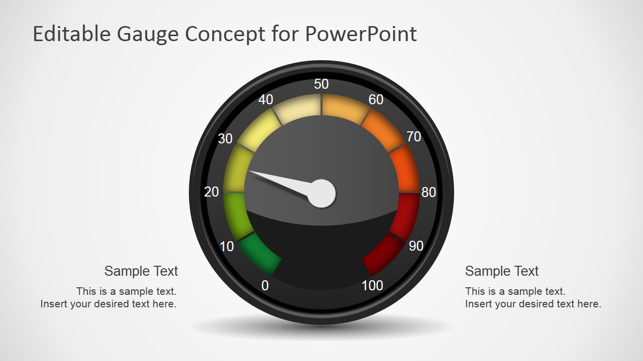 Editable Speedometer Gauge Powerpoint Shapes Gauges
