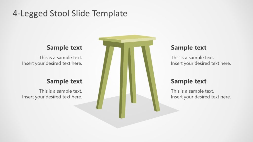 4-Legged Stool Template Slide with Sample Text - SlideModel
