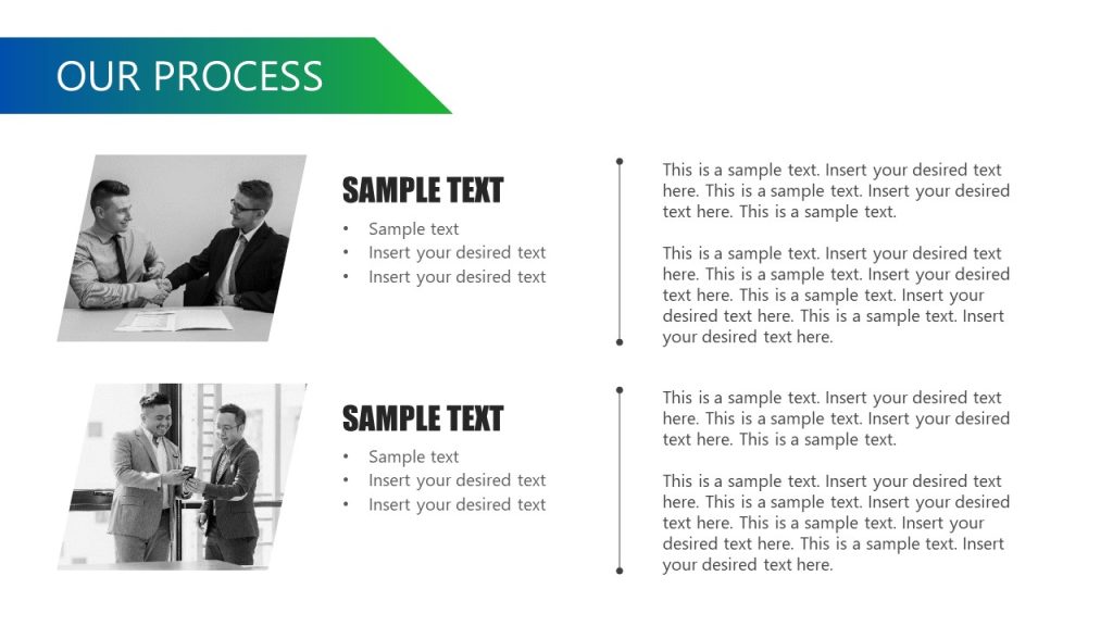 Two Text Sections with Images Slide - Small Business Template - SlideModel