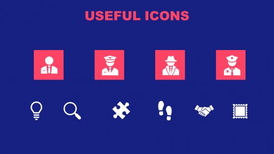 Detective Research Icons Template - SlideModel