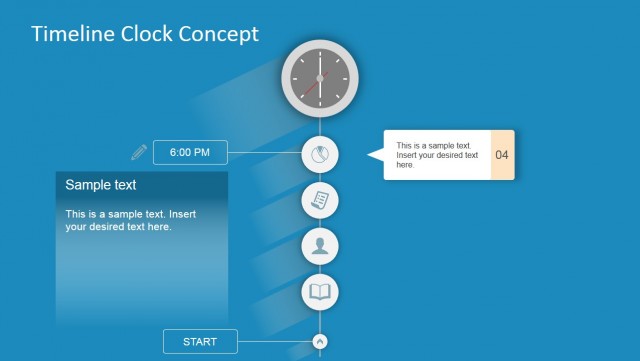 PowerPoint of Timeline Clock Concept - SlideModel