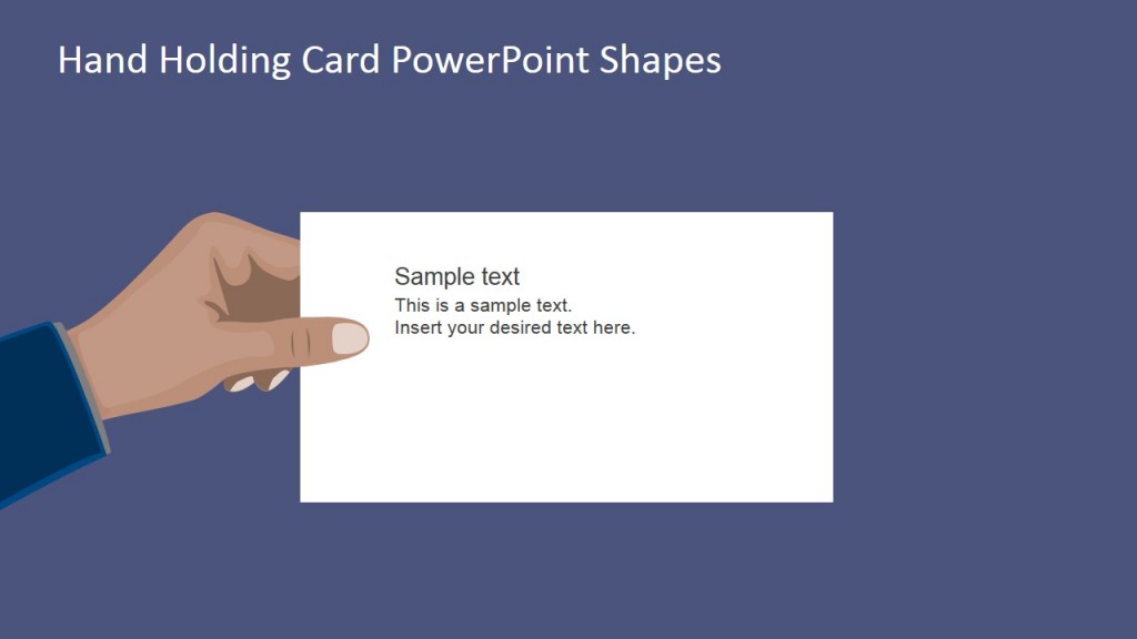 Dark Background Thank You Slide with Flat Hand Holding Banner - SlideModel