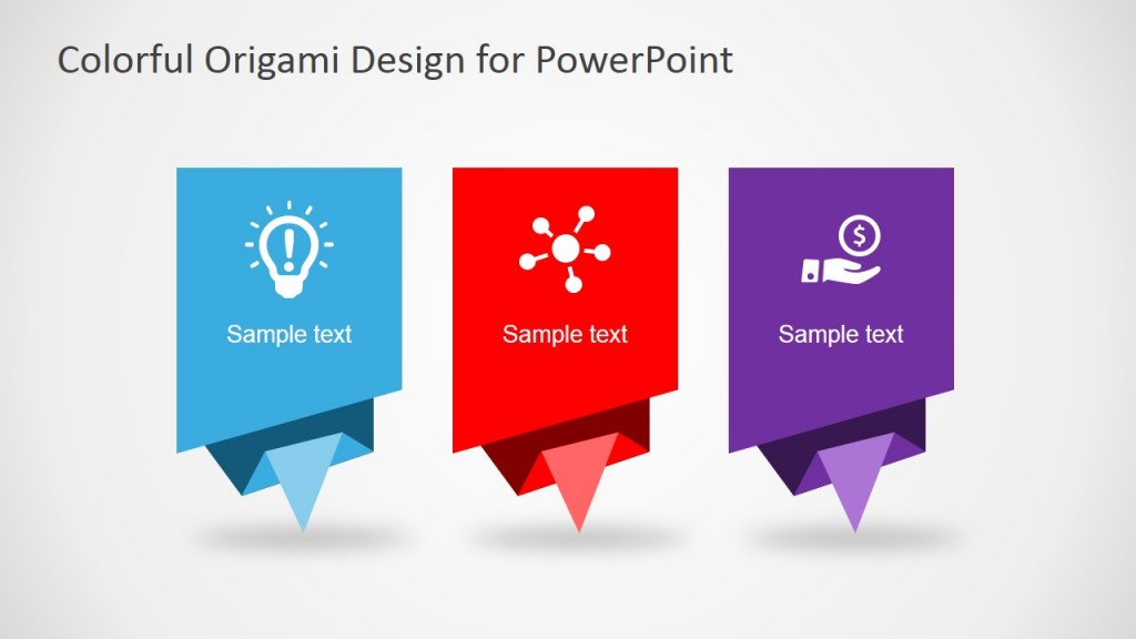 3 Colorful Origami Shapes for PowerPoint - SlideModel