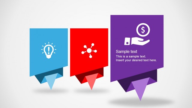 3 Steps Diagram Origami Look and Feel for PowerPoint - SlideModel