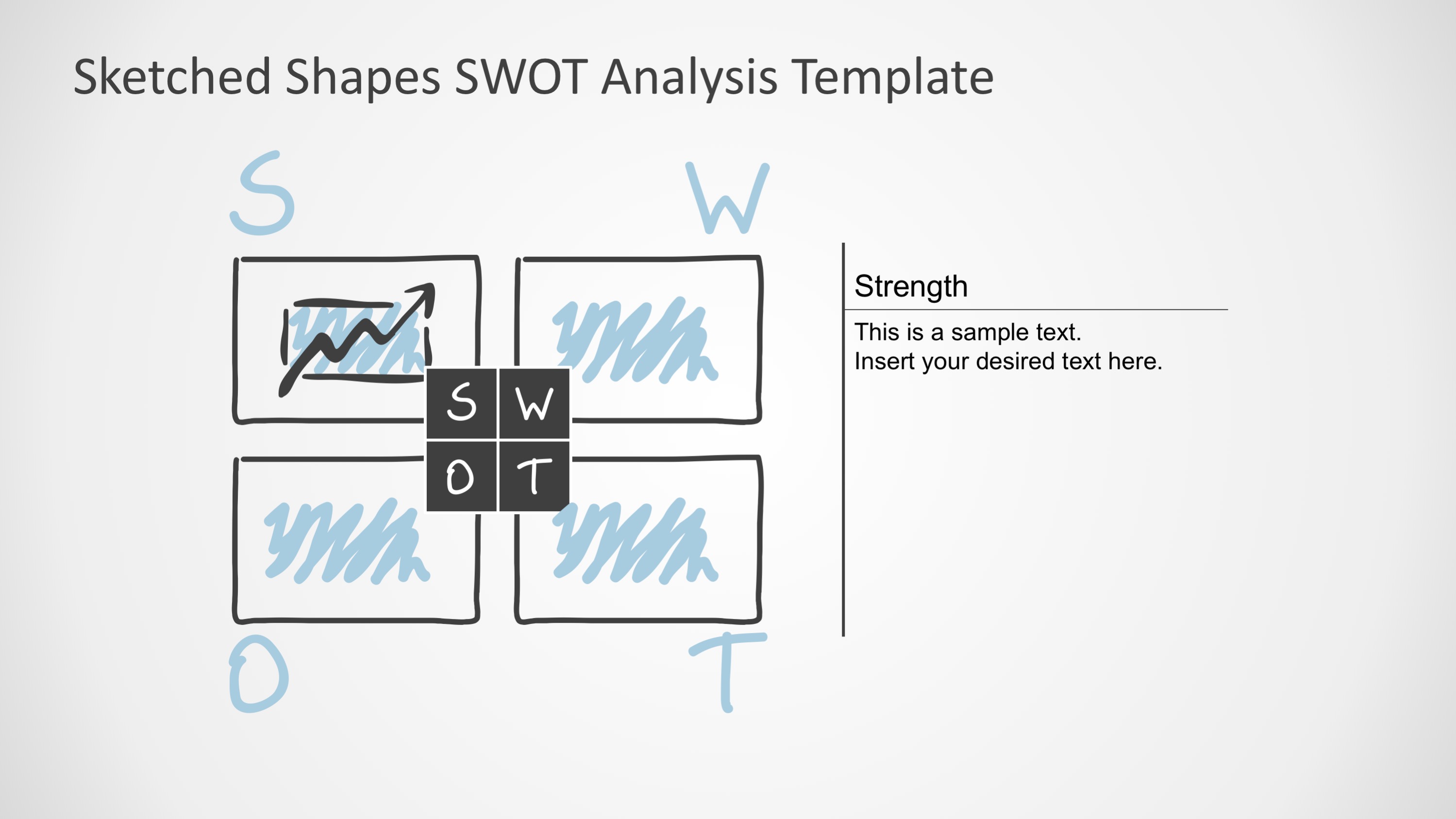 Sketched Shapes SWOT Analysis Template - SlideModel