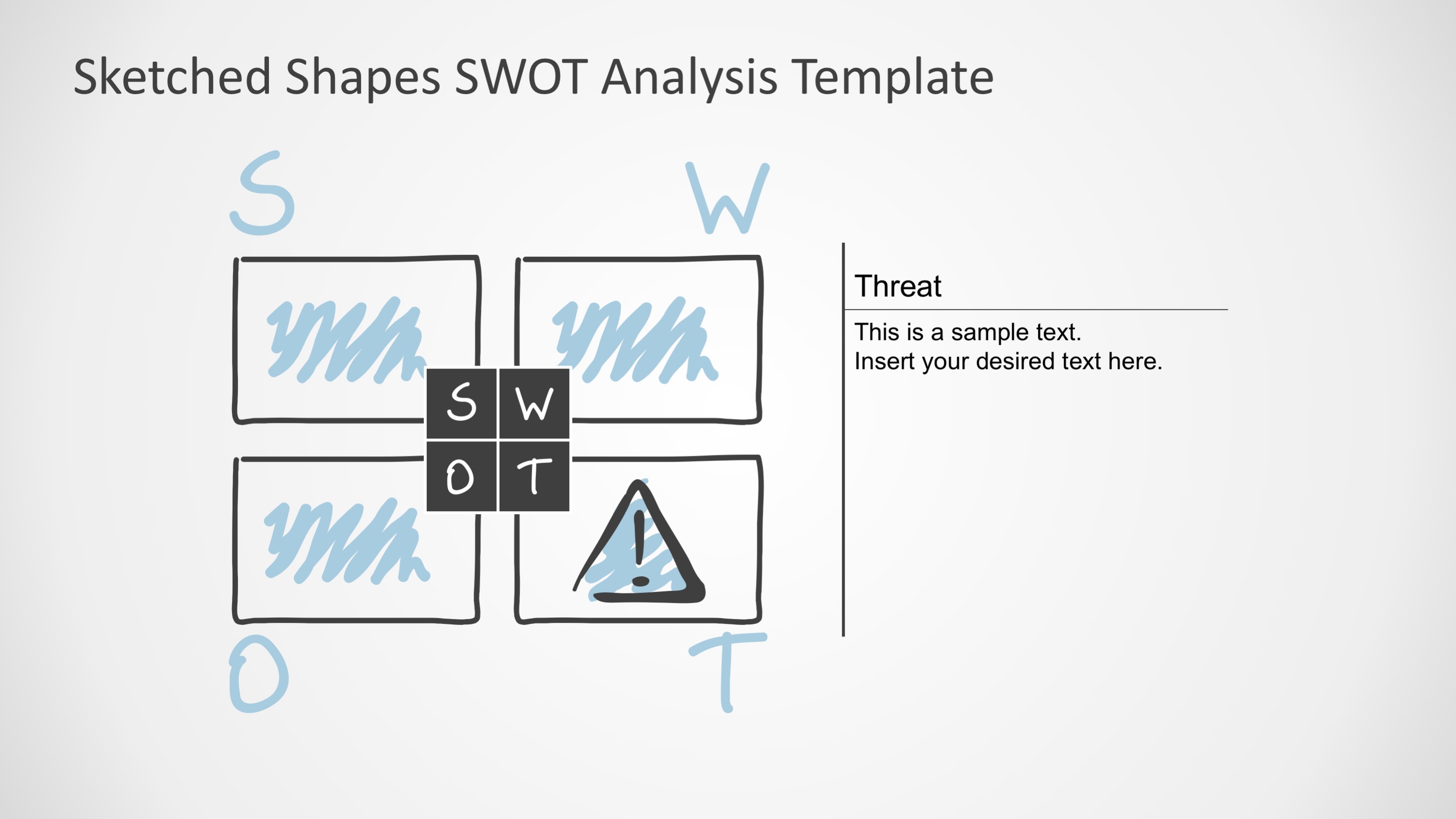 Sketched Shapes SWOT Analysis Template - SlideModel