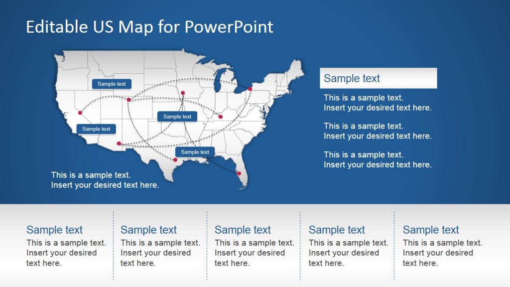 Professional PowerPoint Map of US - SlideModel