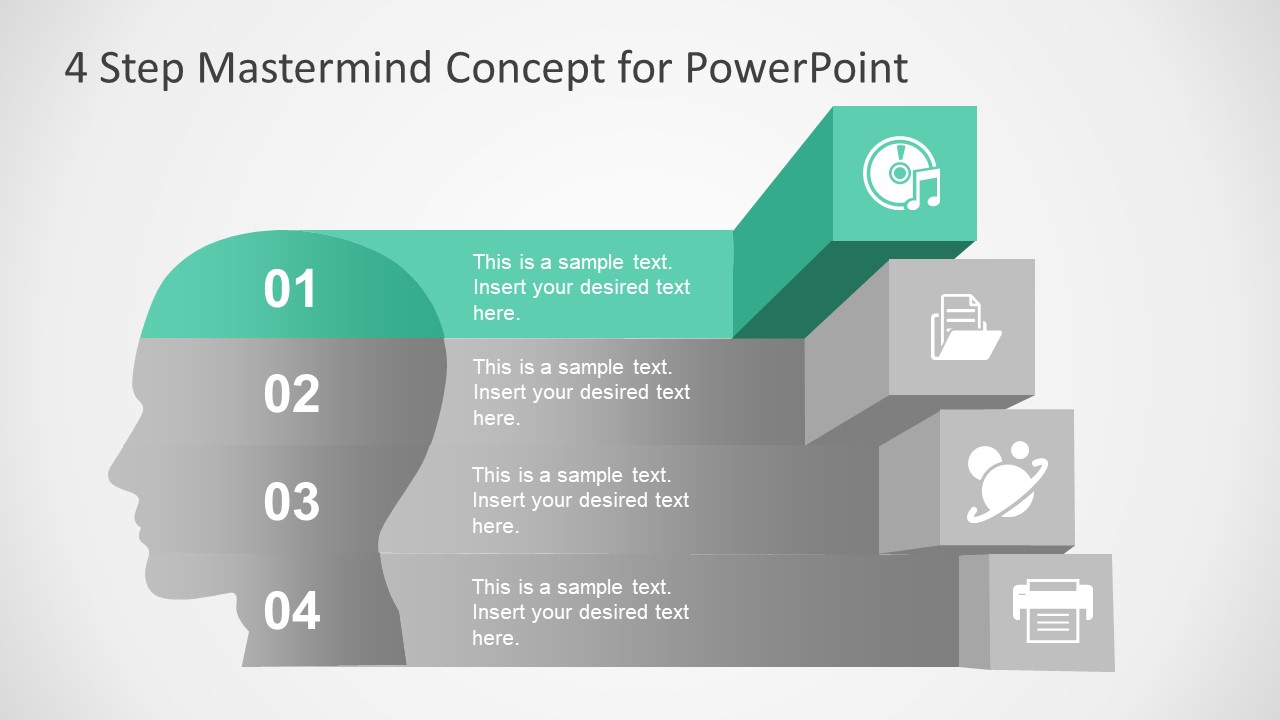 4 Step Mastermind Concept for PowerPoint - SlideModel