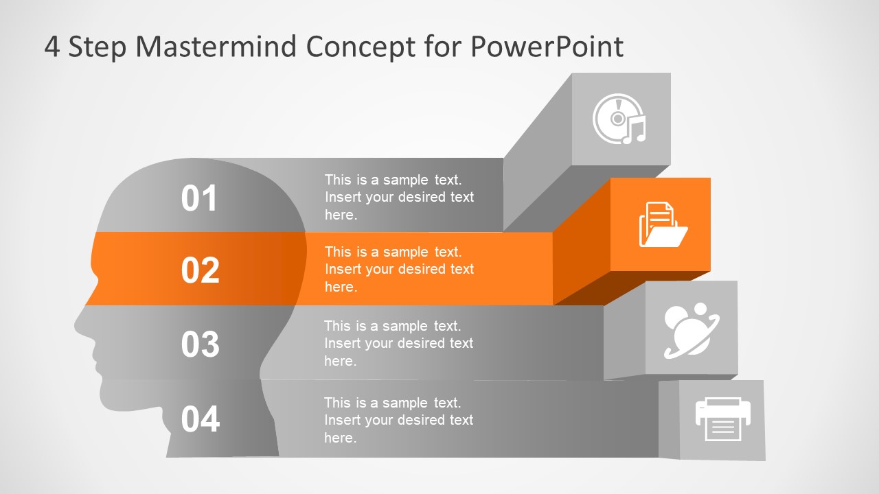 4 Step Mastermind Concept for PowerPoint - SlideModel