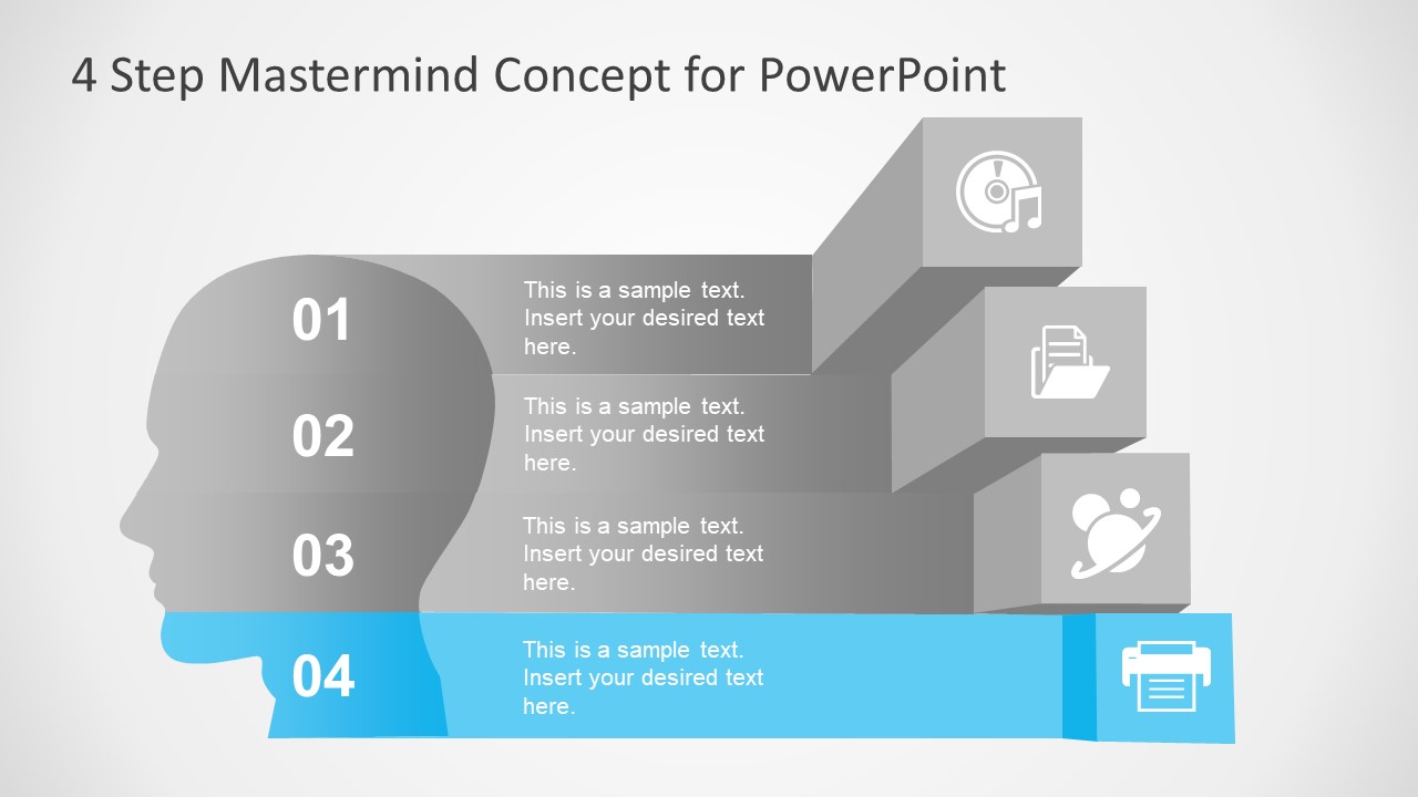 4 Step Mastermind Concept for PowerPoint - SlideModel