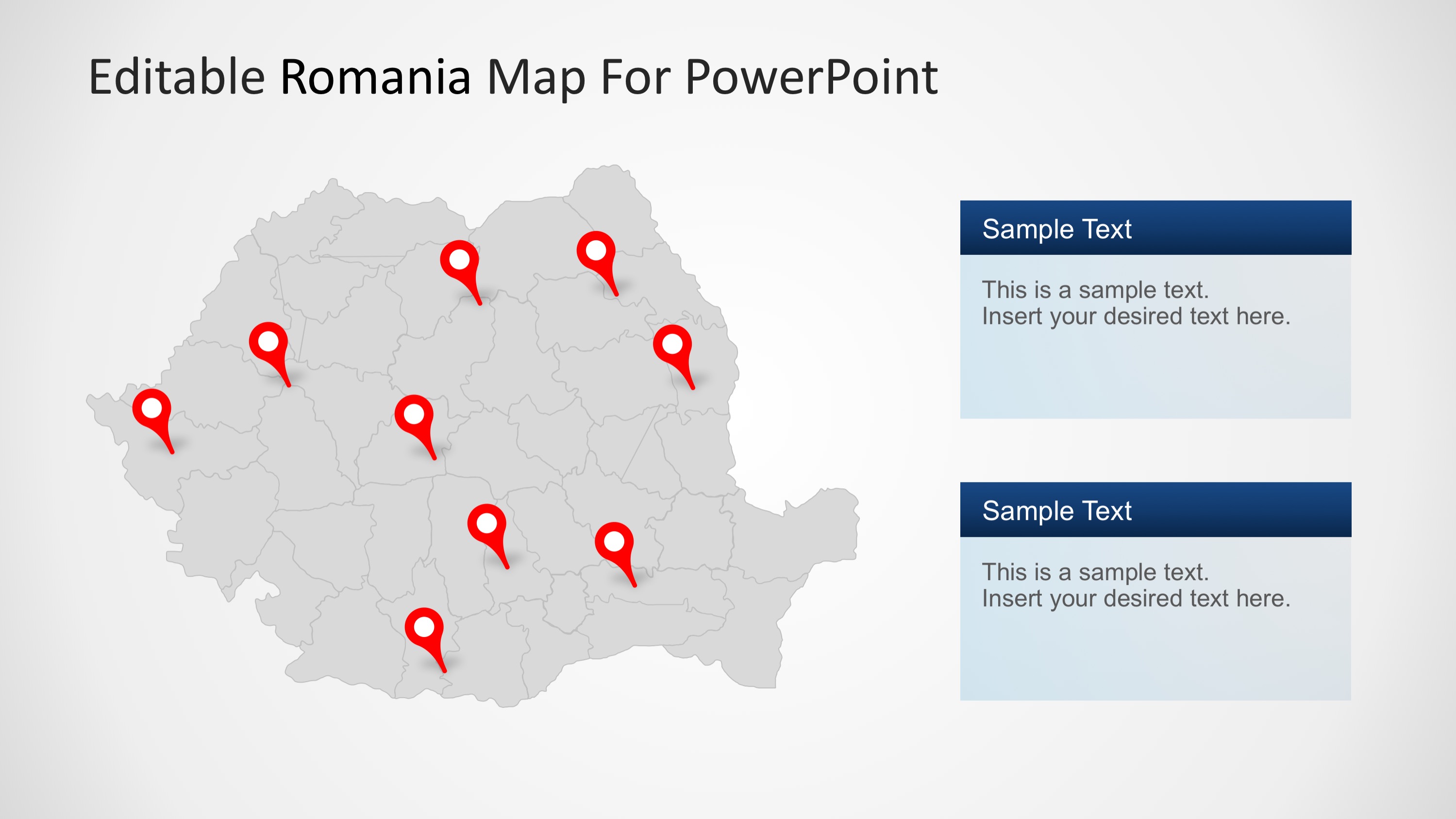 Romania Map 01 Powerpoint Templates