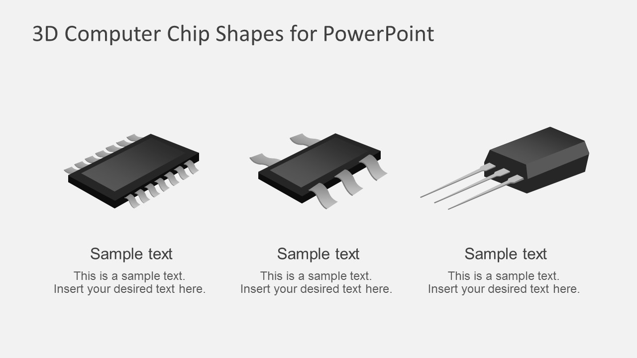 3D Computer Chip Shapes for PowerPoint