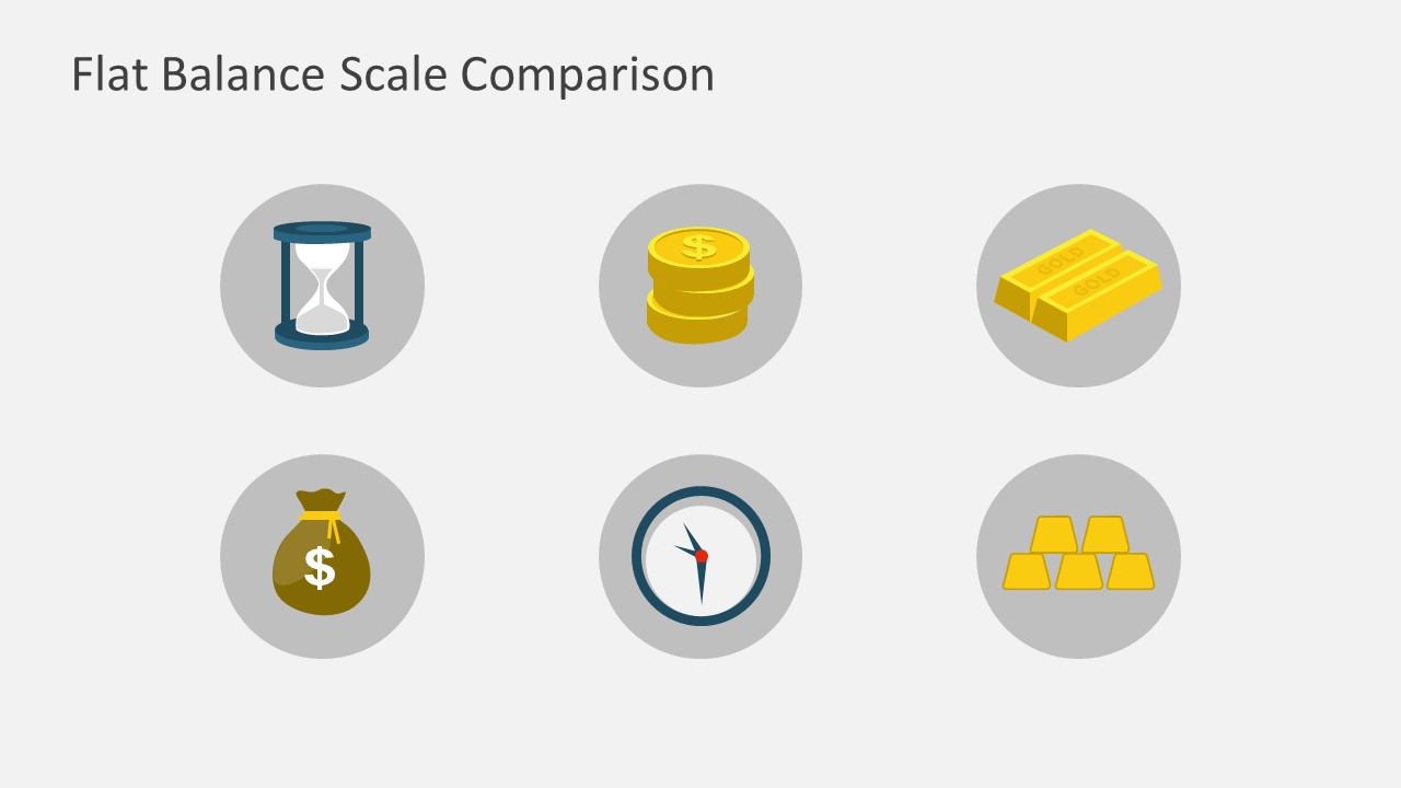 Flat Balance Scale Comparison PowerPoint Template