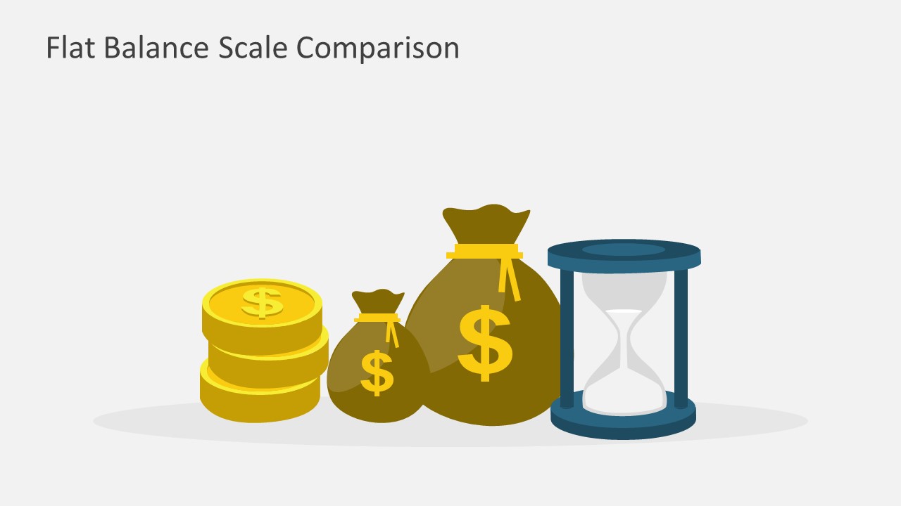 Flat Balance Scale Comparison PowerPoint Template