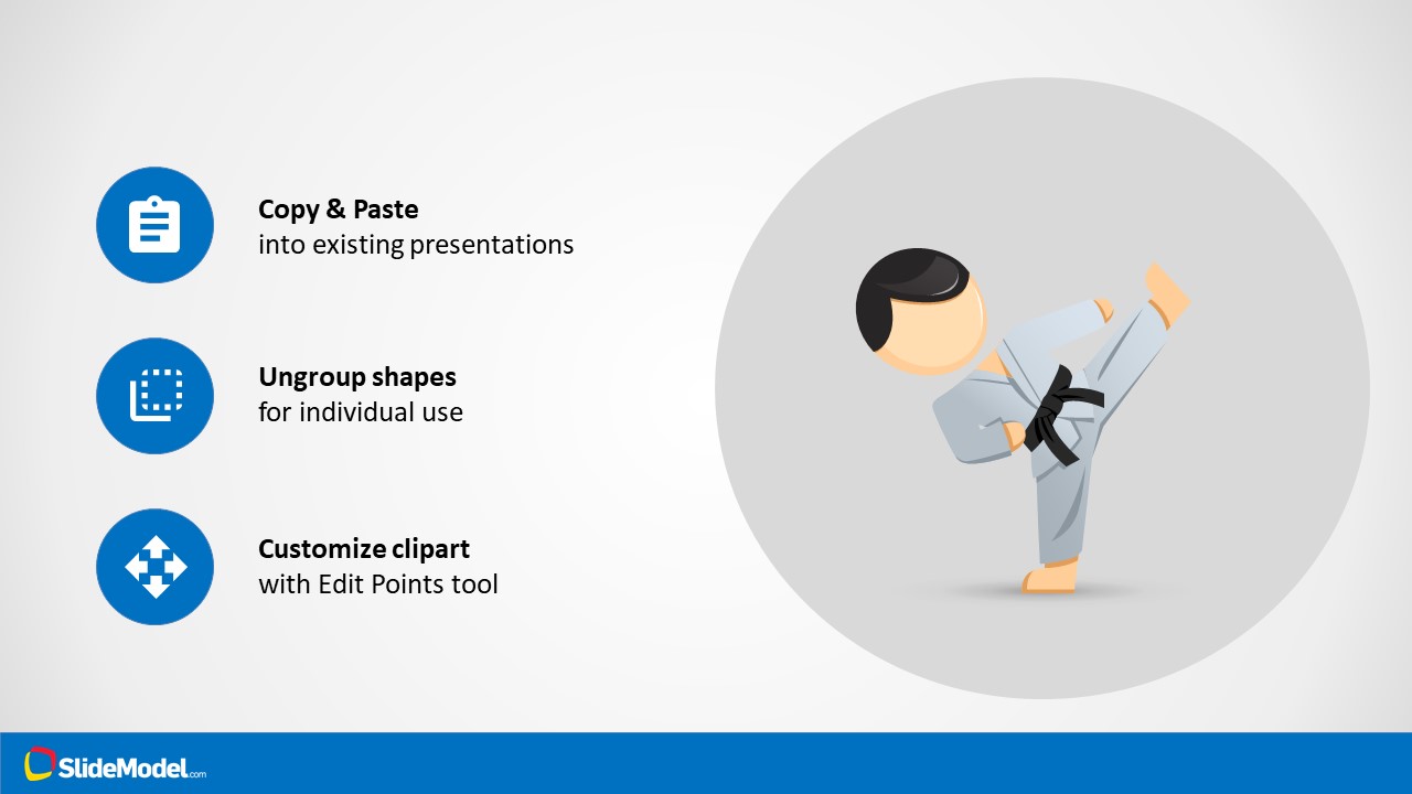 Mike Karate Cartoon Character for PowerPoint - SlideModel