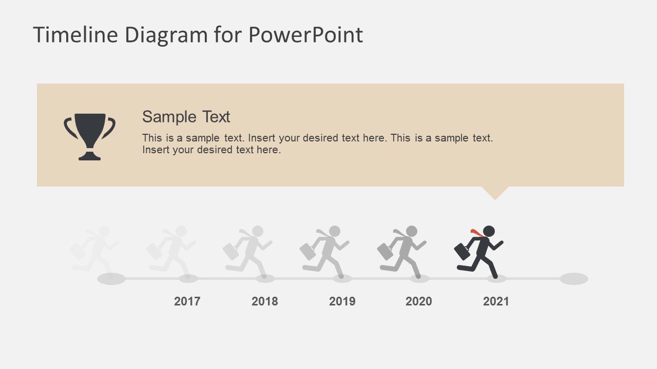 Business Character Running PowerPoint Timeline