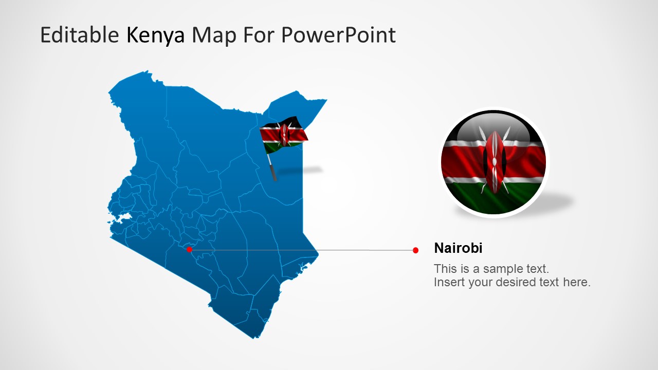 Editable Kenya PowerPoint Map