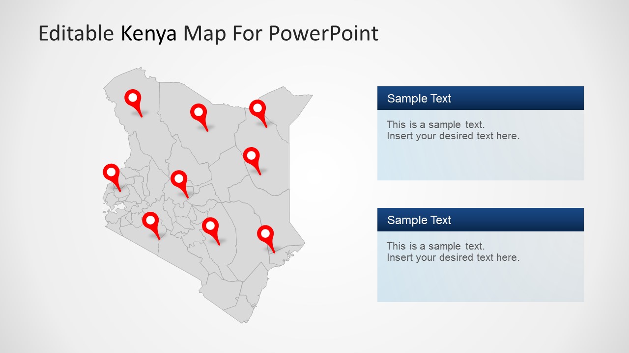 Editable Kenya PowerPoint Map