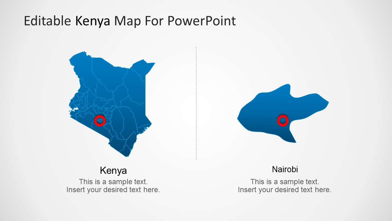 Editable Kenya PowerPoint Map