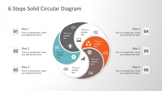 Six Steps Spiral Design PowerPoint Template - SlideModel