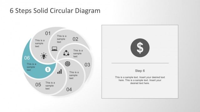 Circular Spiral PowerPoint Diagram of Six Steps - SlideModel