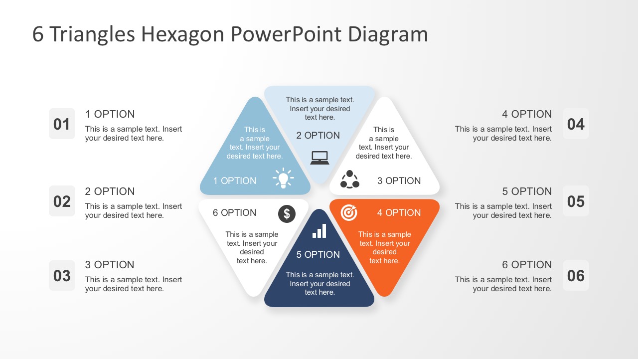 6 Step Hexagon Powerpoint Diagram