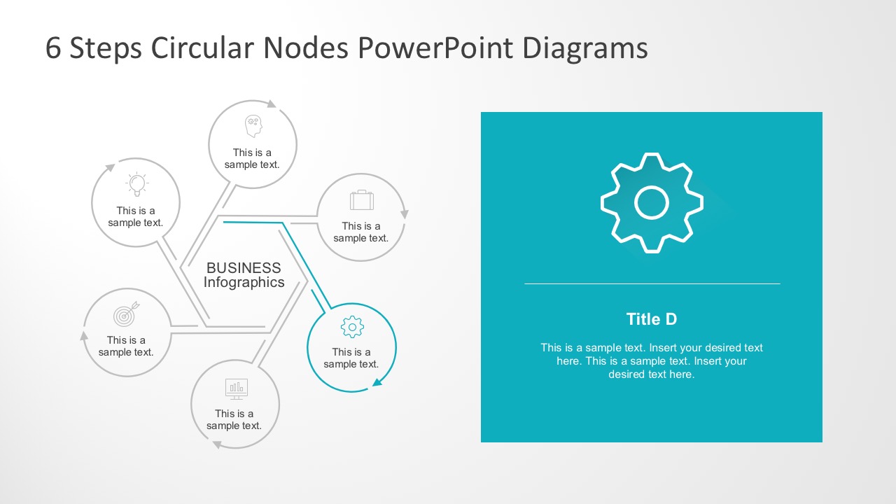 6 Steps Circular Nodes PowerPoint Diagrams