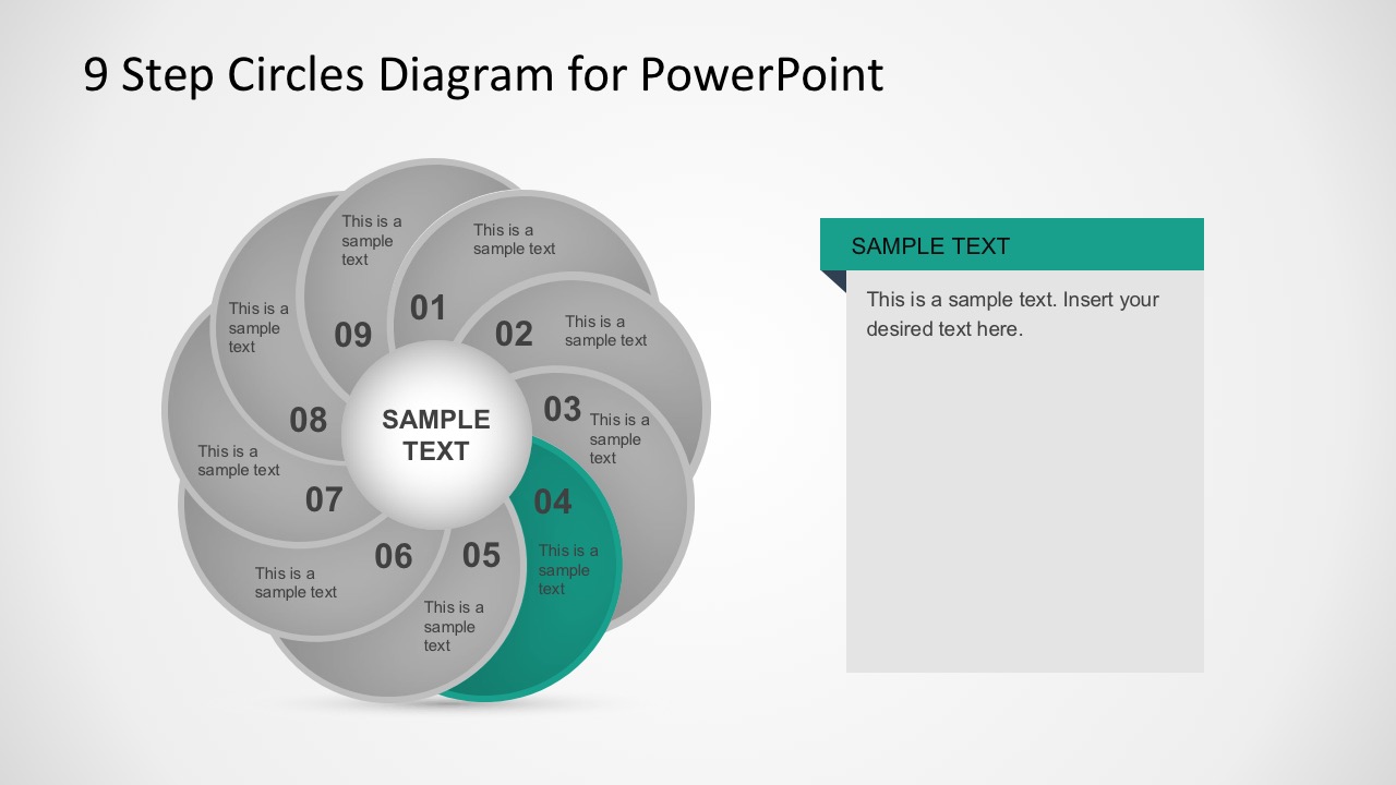9 Step Circles Diagram for PowerPoint