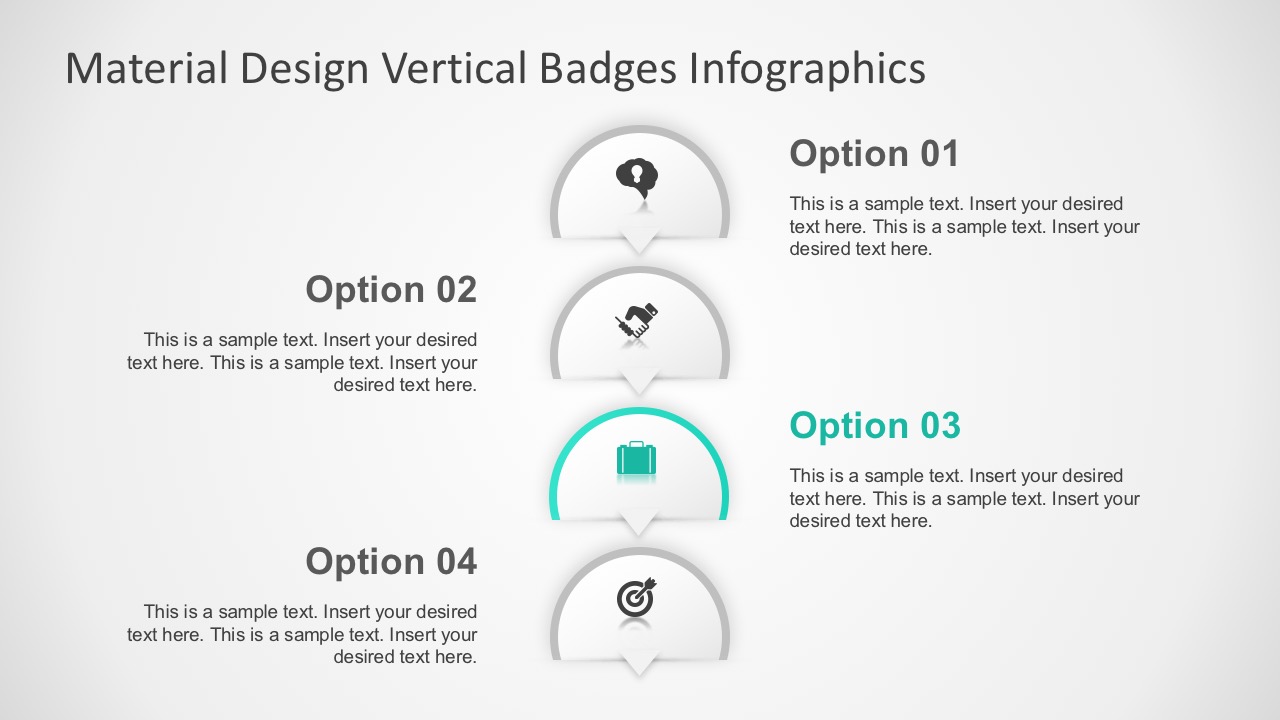 4 Steps Vertical Badges Infographics