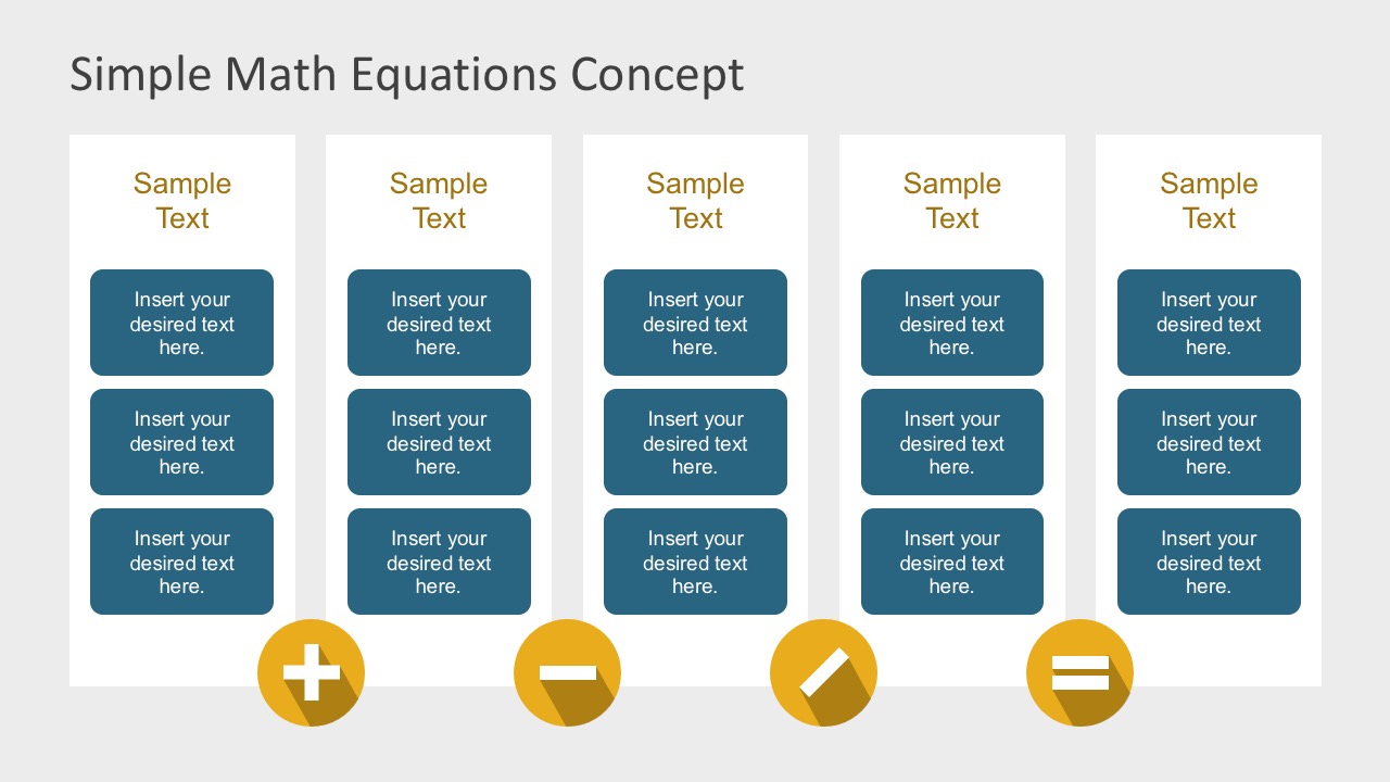 Math Equations Chart Template with Text Boxes - SlideModel Math Equations Chart Template with Text Boxes - SlideModel