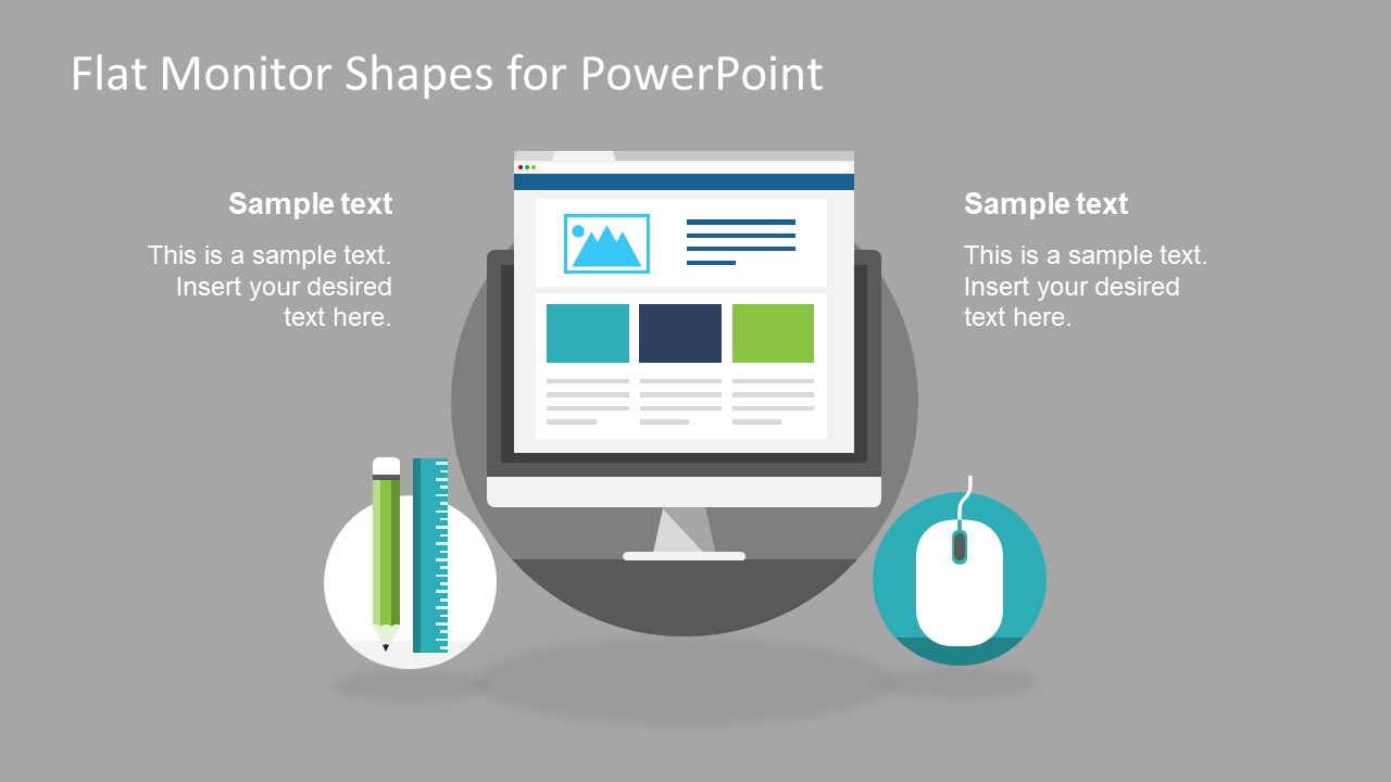 Flat Monitor Design PowerPoint Template - SlideModel