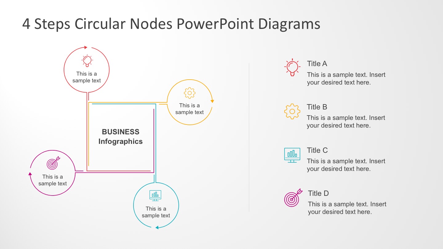 4 Steps Circular Nodes PowerPoint Diagrams