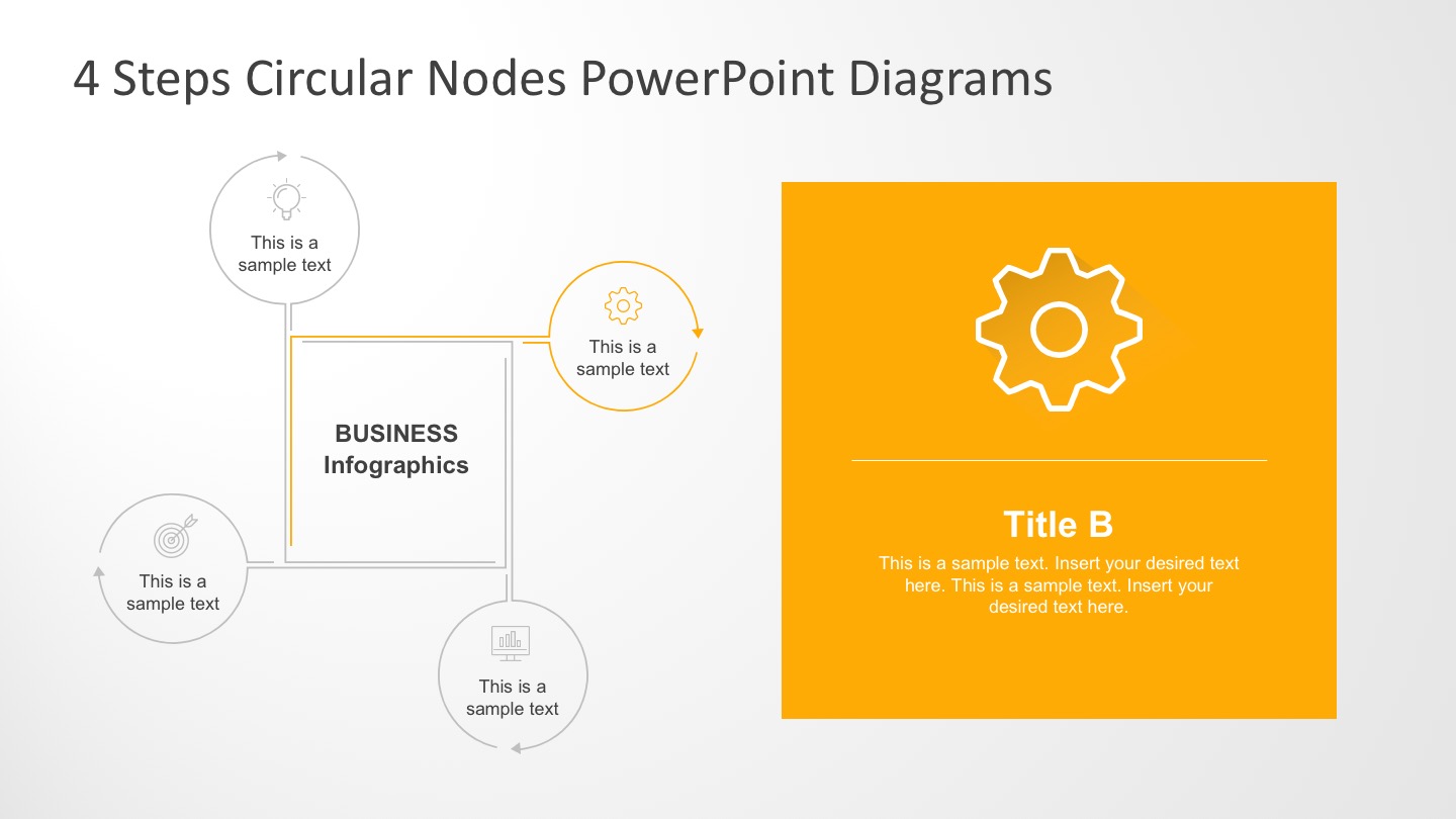4 Steps Circular Nodes PowerPoint Diagrams