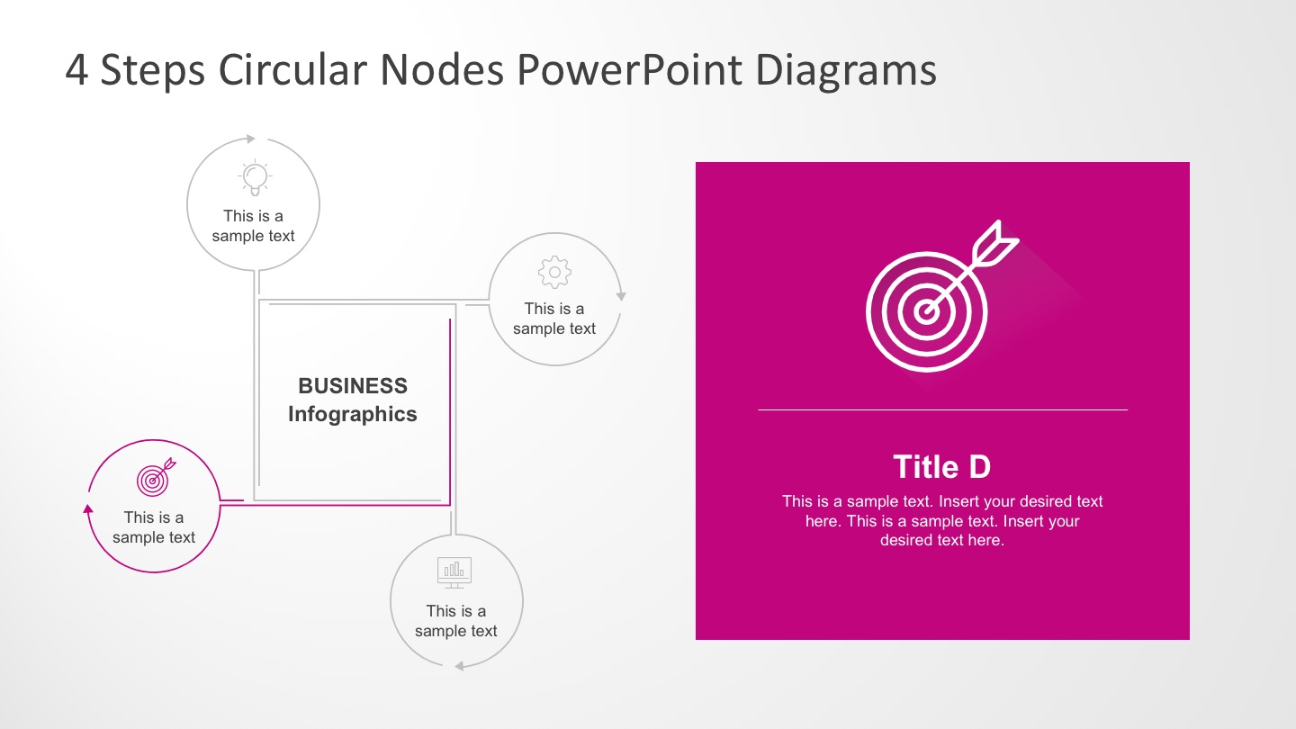 4 Steps Circular Nodes PowerPoint Diagrams