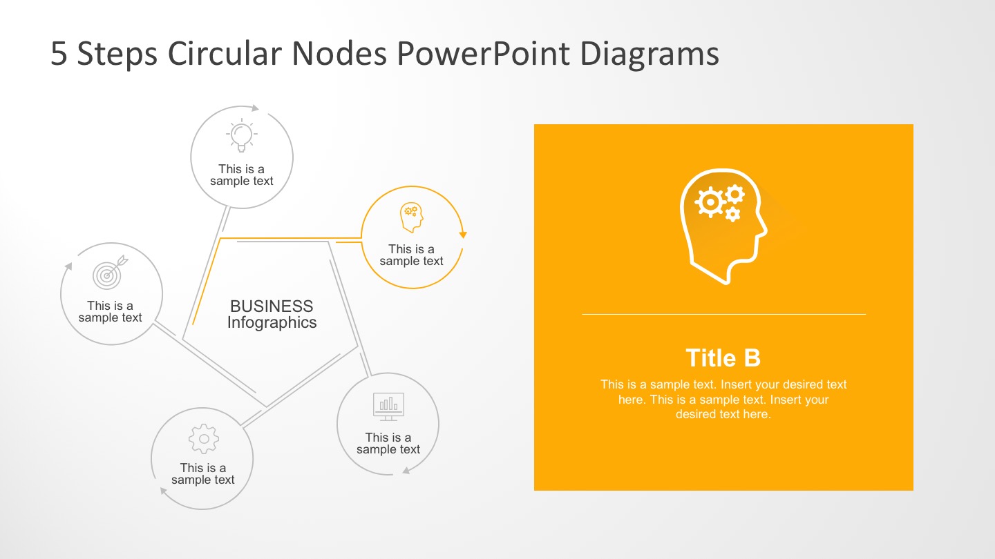 5 Steps Circular Nodes PowerPoint Diagrams