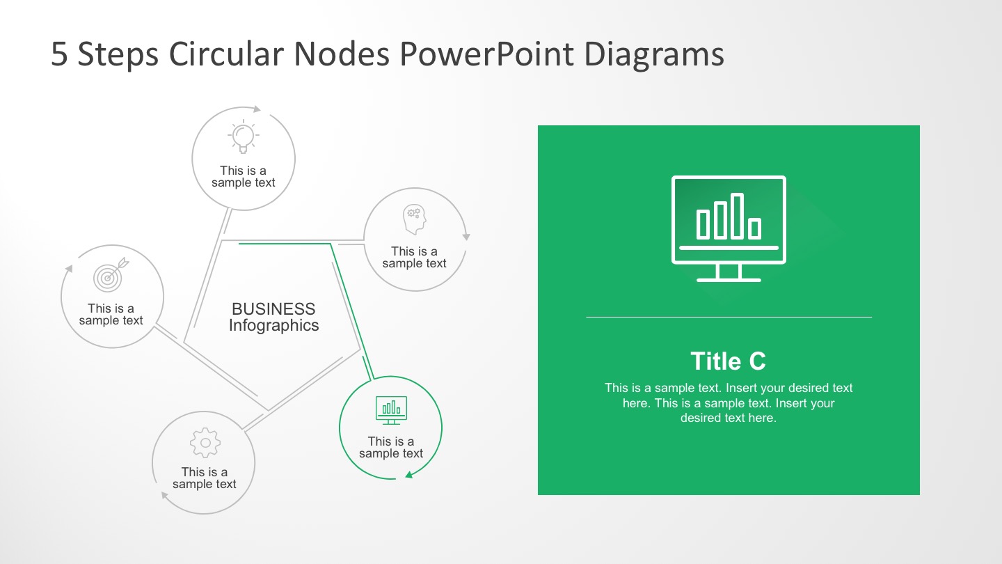 5 Steps Circular Nodes PowerPoint Diagrams