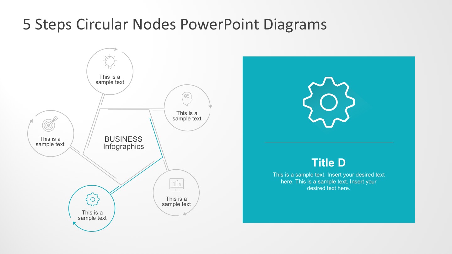 5 Steps Circular Nodes PowerPoint Diagrams