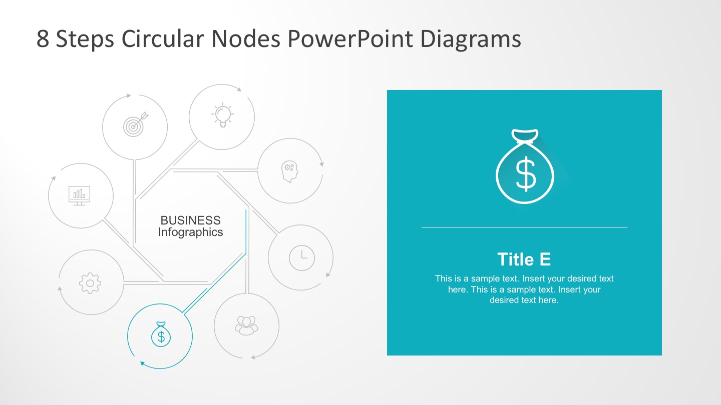 8 Steps Circular Nodes PowerPoint Diagram